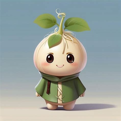 Premium Photo 3d Cute Bean Sprout Character