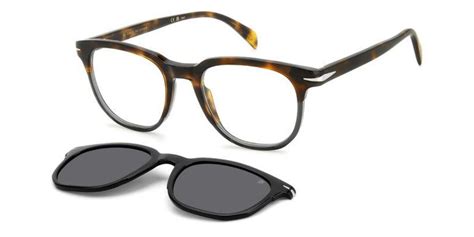 David Beckham Db 7120 Cs With Clip On Ab8 M9 Eyeglasses In Gradient Grey Tortoise