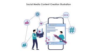 Social Media Content Creation Illustration Ppt Slide