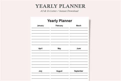 Yearly Planneryearly Overview Graphic By Watercolortheme · Creative
