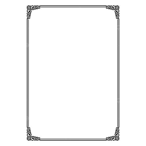 Black Rectangle Line Border Corner Ornate Rectangle Border Borders