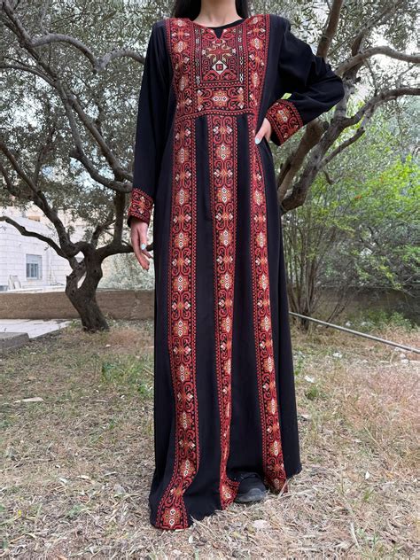 Palestinian Vintage Embroidered Thobe For Women Hand Tatreez By