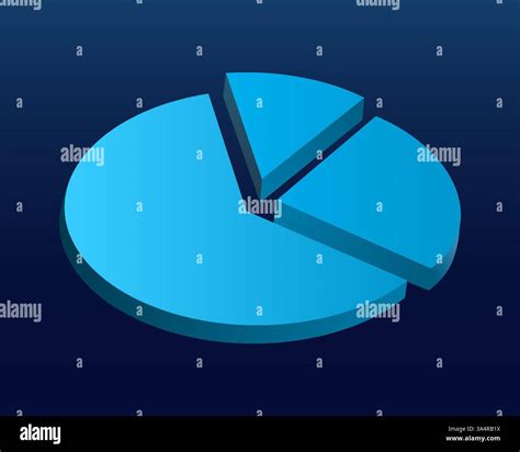 3d Pie Chart A Blue Segmented Diagram With An Extracted Slice On A Dark Background Business