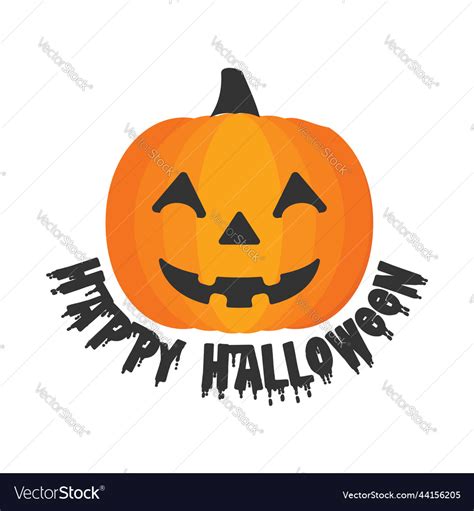 Halloween Pumpkin Face Cute Royalty Free Vector Image