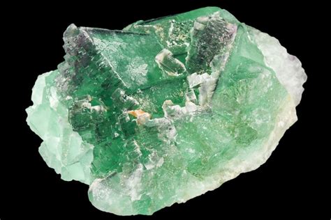 25 Green Fluorite Crystal Cluster With Stepped Aftergrowth China 112197 For Sale