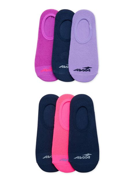 Avia Womens Microfiber Sport No Show Liner Socks 6 Pack