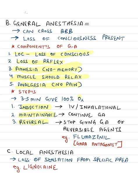 Anesthesia Short Notes