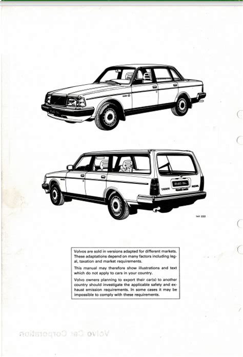 Volvo 240 Specifications Service Manual 1989 Tp3017711 Pdf Ebook
