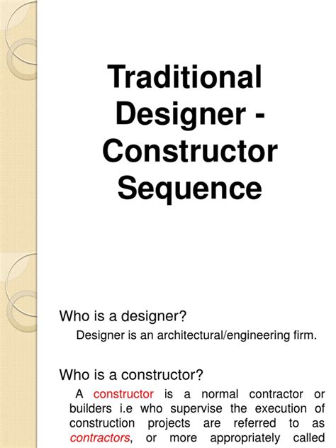 Traditional Designer Constructor Sequence Pdf Construction Bidding