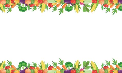 Fruit And Vegetables Border Vegetable Border Vector Art Icons And
