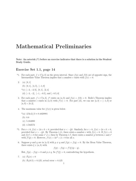 Answers To Problems In Numerical Analysis 9th Edition By Richard Burden Pdf Mathematical