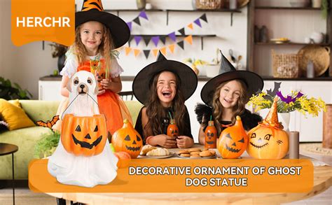 Herchr Spooky Ghost Dog Halloween Figurine Halloween