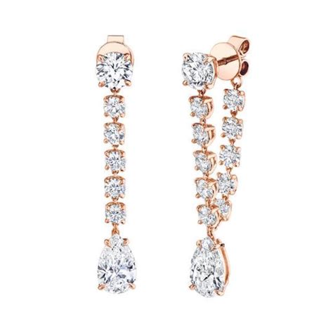 Lab Grown Diamond Drop Earrings Solid Gold Or Platinum Elegant