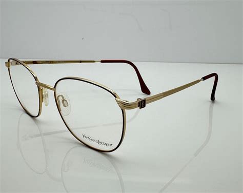 Vintage New Old Stock Yves Saint Laurent Ysl Gold Eyeglass Frames Mod