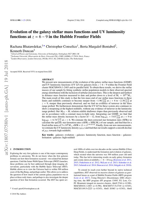 Pdf Evolution Of The Galaxy Stellar Mass Functions And Uv Luminosity Functions At Z 6 9 In