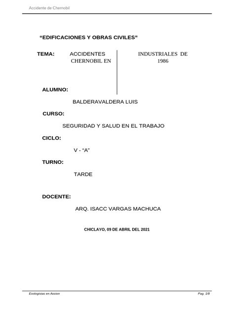 Accidentes Industriales Cernobyl 1986 Pdf