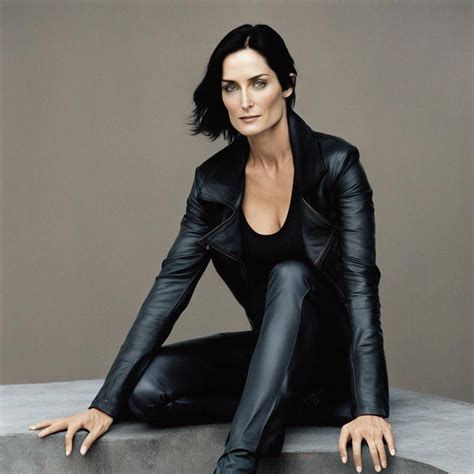Carrie Anne Moss Trinity In Black Jacket And Black By Mabry2135 On