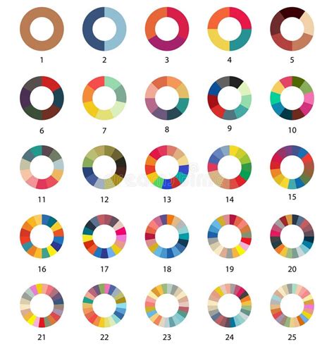 Printchart Segments Collection Sections And Slices Pack Stock Vector