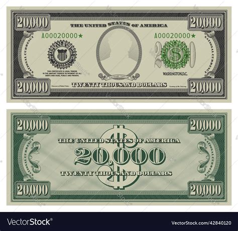 Clip Art Twenty Dollar Bill Outline Back Coloring Page Abcteach