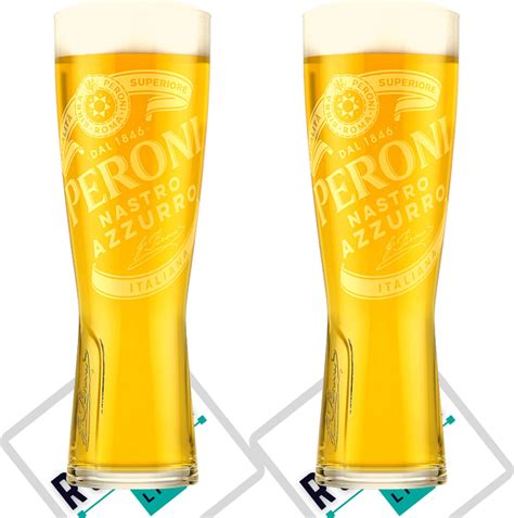Peroni Half Pint Glasses Ce 10oz 250ml Set Of 2 Uk