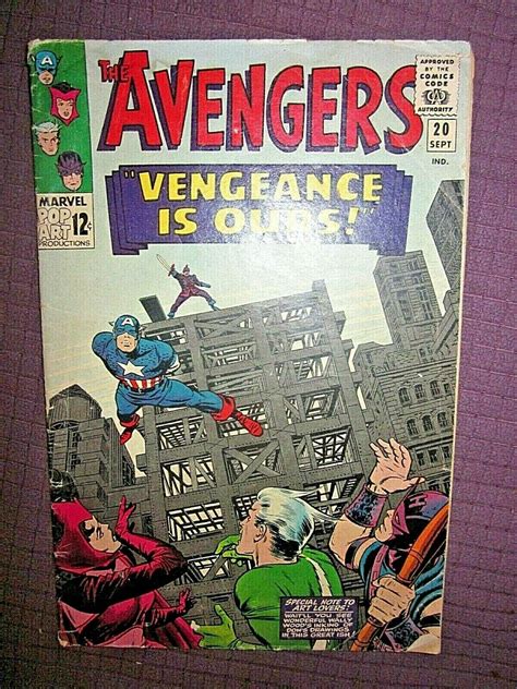 Vintage 1965 Marvel The Avengers 20 Comic Book Vengeance Is Ours Stan
