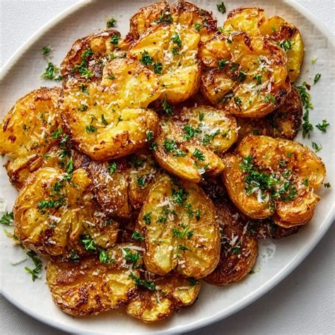 5 Step Crispy Rosemary Garlic Smashed Potatoes Recipe