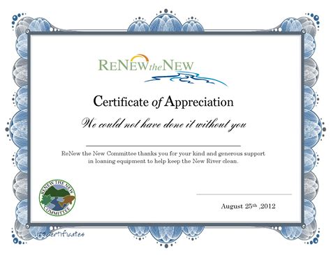 Certificate Renew Renew The New