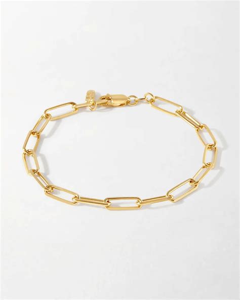 Paperclip Chain Bracelet Gold Edge Of Ember