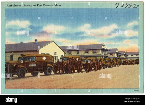 Ambulance Line Up At Fort Devens Mass Ambulances Military