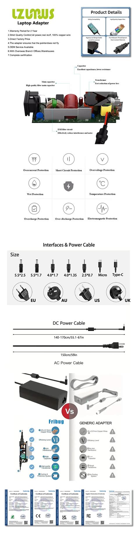 Usb Type C 180w Power Supply With Gan Tech Fast Charger For Macbook Pro