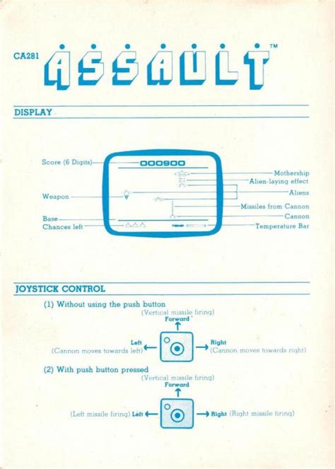 Atari 2600 Vcs Assault Scans Dump Download Screenshots Ads Videos Catalog Instructions