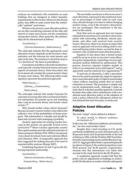 Adaptive Asset Allocation Policies Pdf