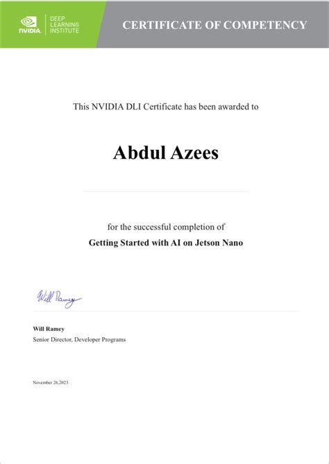 Abdul Azees On Linkedin Jetsonnanolearning Nvidiacourse Edgecomputing