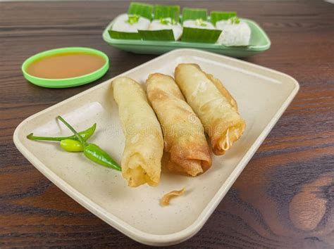 Traditional Snack Food From Indonesia Spring Rolls Are Foods Fried