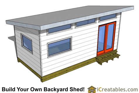 10x20 Modern Studio Shed Plans Door Right