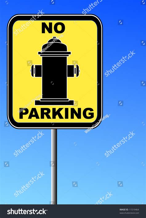 Sign No Parking Near Fire Hydrant Stock Vector Royalty Free 11519464