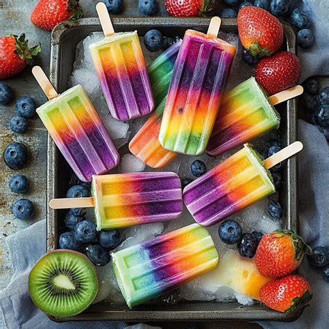 Rainbow Popsicles