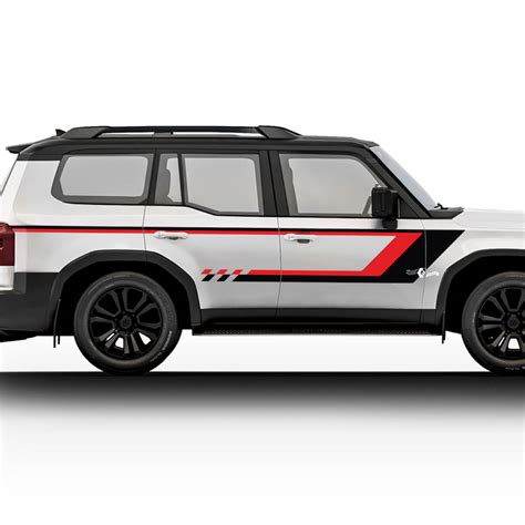 Toyota Land Cruiser Vintage Side Doors Checkered Stripes Decals Vinyl