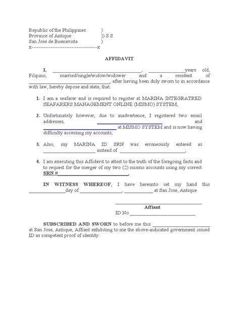 Affidavit Of Discrepancy Marina Pdf