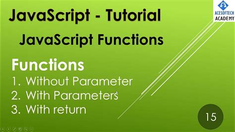 15 Javascript Functions Javascript Tutorials Javascript Tutorial
