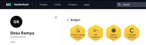 Problemsolving Cpp Clanguage Python Hackerrank Hackerrank 5star Ramya Desu 10 Comments