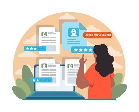 Ethical Hacker Character Conducting A Security Penetration Test Stock