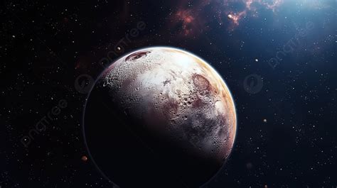 3d Illustration Of Pluto In Outer Space Background Interstellar