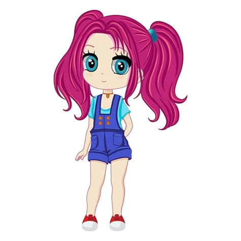 Premium Vector Chibi Girl With Red Hair
