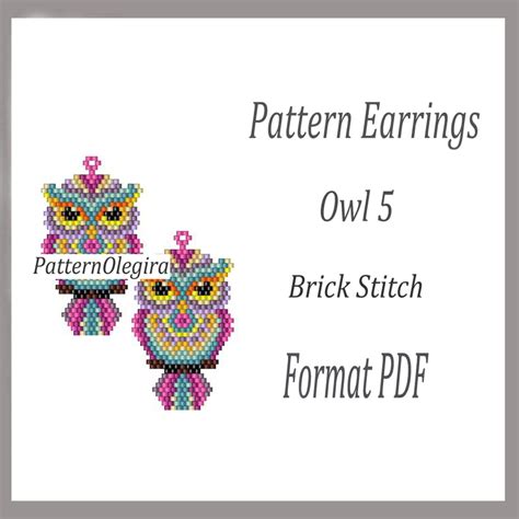 Owl 5 Bead Pattern Bead Earrings Pattern Olegirabeadpatterns Beading