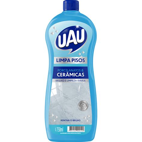 Limpador Para Pisos Porcelanato E Cerâmica Uau Squeeze 750ml Apoio