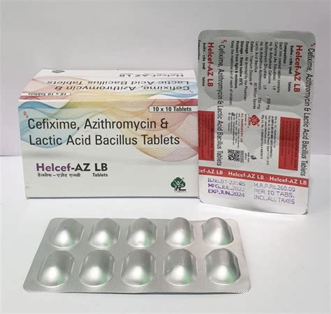 Cefixime Azitromycine With Lectobacillus Tablets For Pharmaceuticals