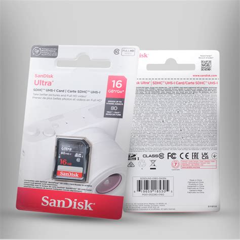 Sandisk Ultra Sdhc Uhs I Class 10 Sd Card 80mb S 16gb Sdsduns Gn3in