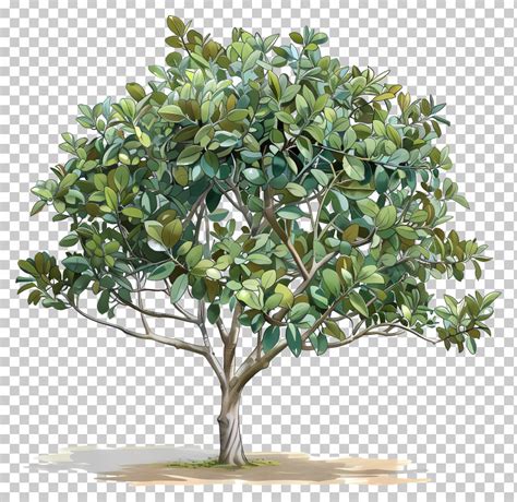 Rubber Tree Lush Green Tree With Detailed Leaves Png Clipart