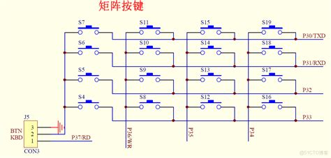 蓝桥杯之单片机学习（六）——矩阵键盘的扫描原理与基本应用 51cto博客 蓝桥杯单片机矩阵键盘